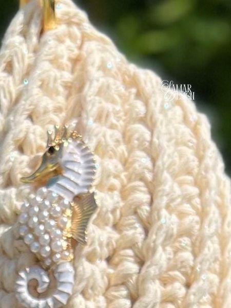 “Shell cone” bag Sand – Haken en breien met Samar